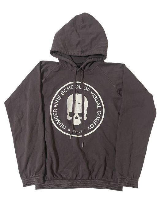 Number (N)ine Number (N)ine School of Visual Comedy Skull Hoodie Brown ...