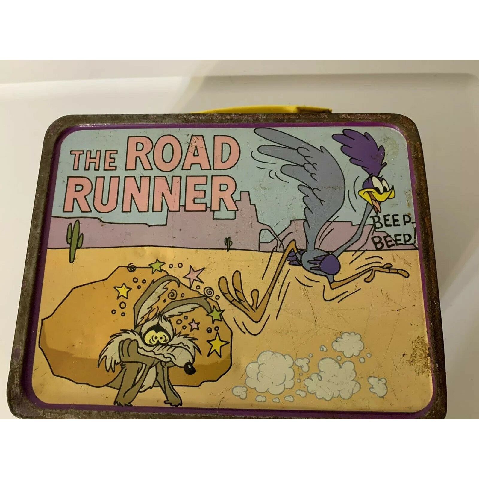 Warner Bros VINTAGE THE ROAD RUNNER METAL LUNCHBOX, No THERMOS Warner ...