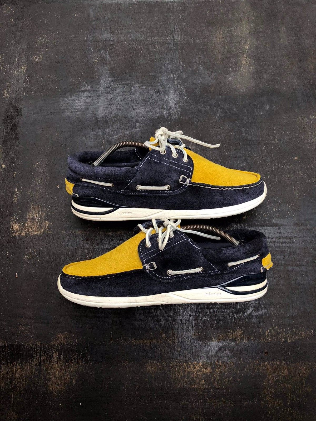 Visvim Visvim Suede Hockney Folk (Navy/Yellow) | Grailed
