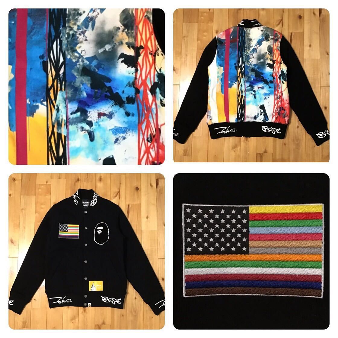 Bape × Futura BAPE × futura art sweat varsity jacket a bathing ape bomber | Grailed