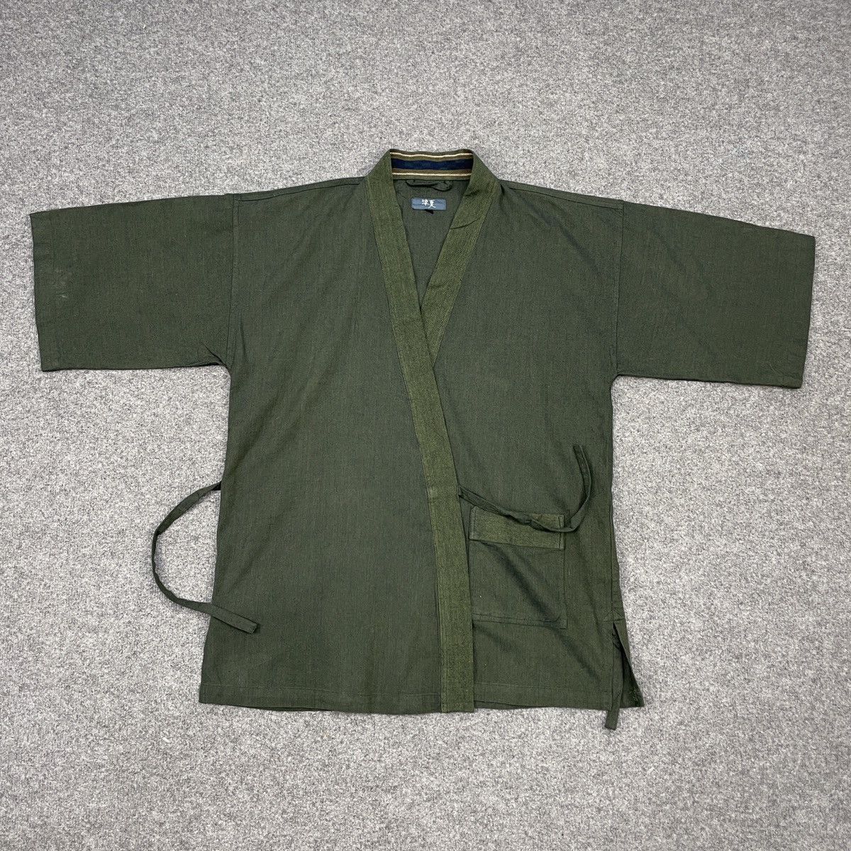 Japanese Brand Vintage Japanese Brand Green Military Style Kimono Robe ...