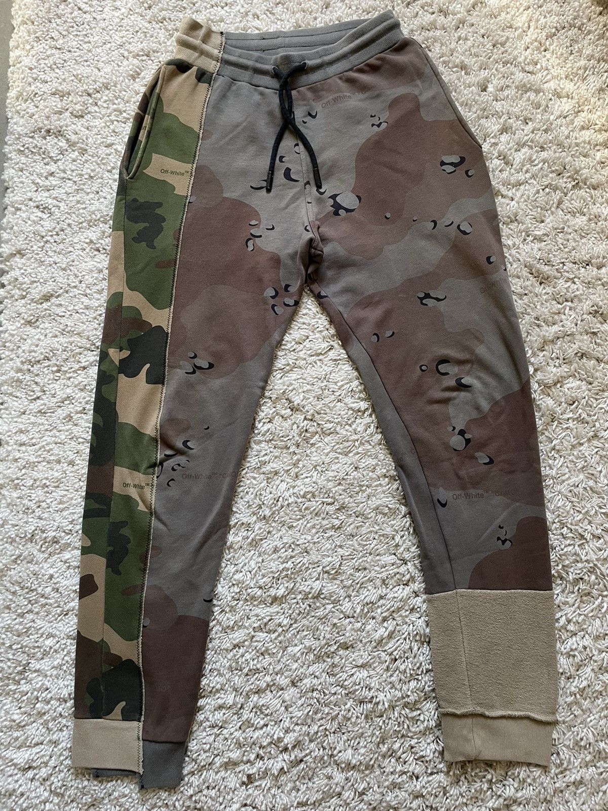 Off-White Off white reconstructed camo sweatpants | Grailed