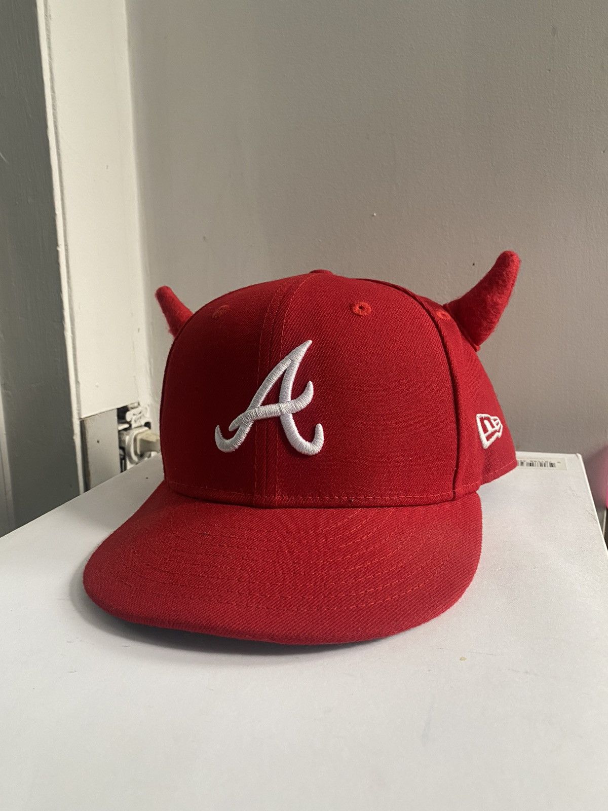 New Era × Ryder Studios Red Braves Horned Fitted | Grailed