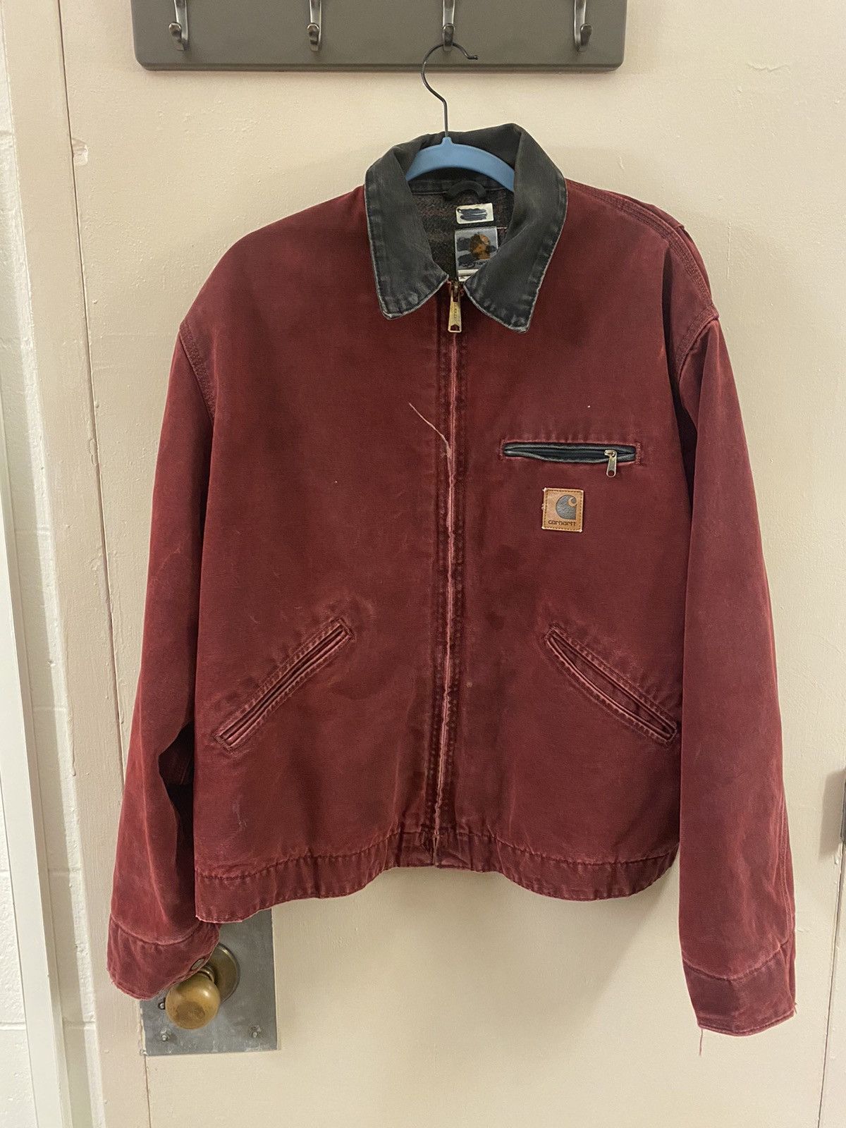 Carhartt × Vintage Vintage OG Red Washed Distressed Carhartt Detroit ...