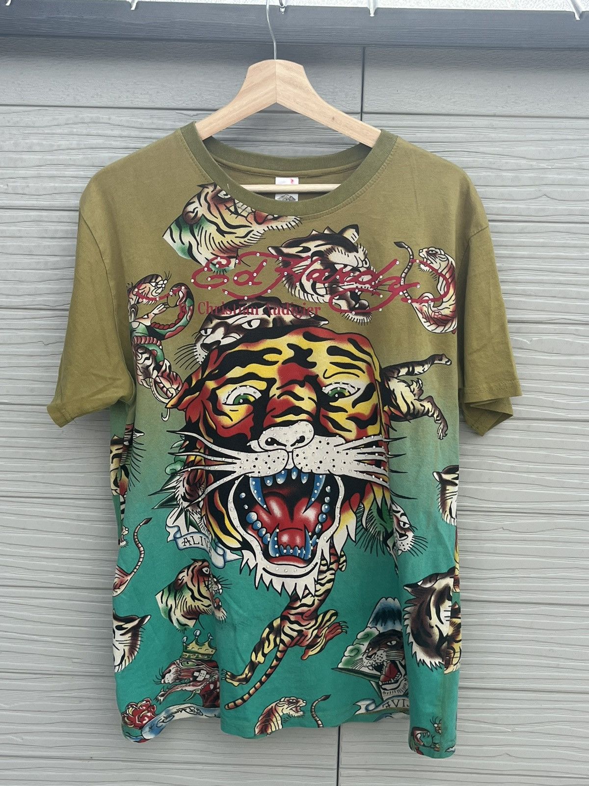 Ed Hardy × Streetwear × Vintage 1990s Ed Hardy Insane Aop | Grailed