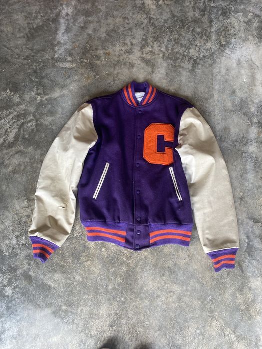 Vintage Vintage 80s Clemson Purple & Orange Letterman’s Jacket | Grailed