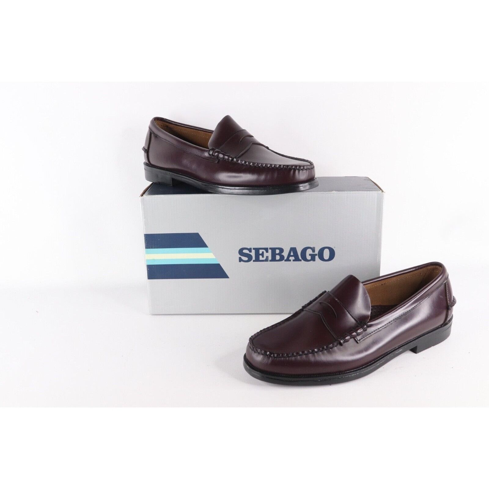 Sebago × Vintage NOS Vintage Sebago Hand Sewn Cordovan Penny Loafers ...