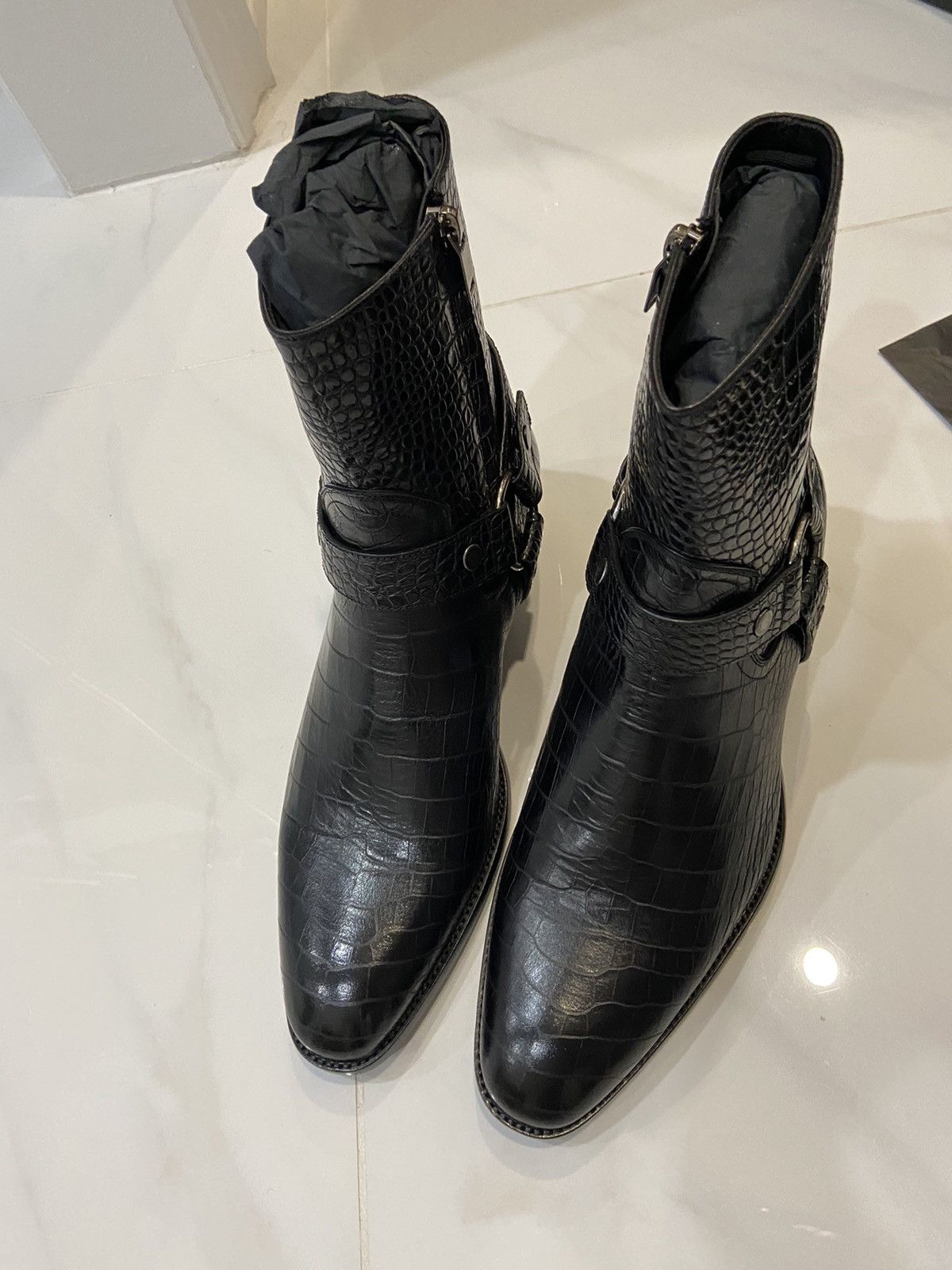 Saint Laurent Paris RARE SAINT LAURENT CROCODILE WYATT BOOTS | Grailed