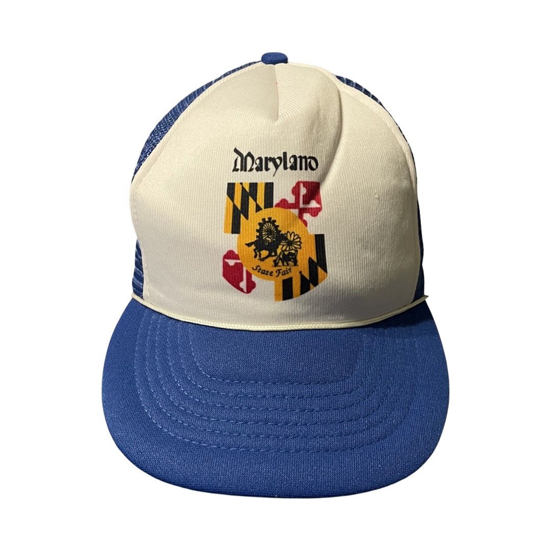 Vintage 80's Trucker Maryland flag State fair hat orioles ravens | Grailed