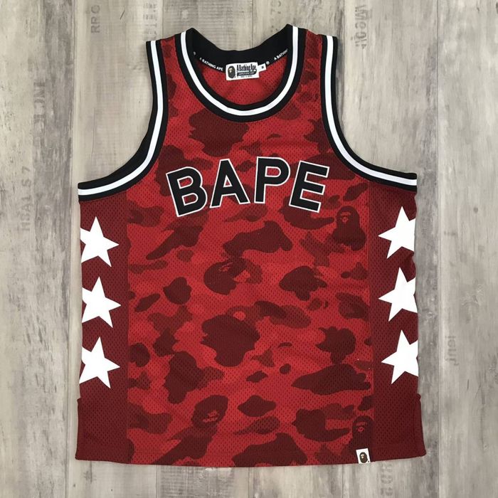 Bape BAPE STA Red camo basketball tank top star a bathing ape | Grailed