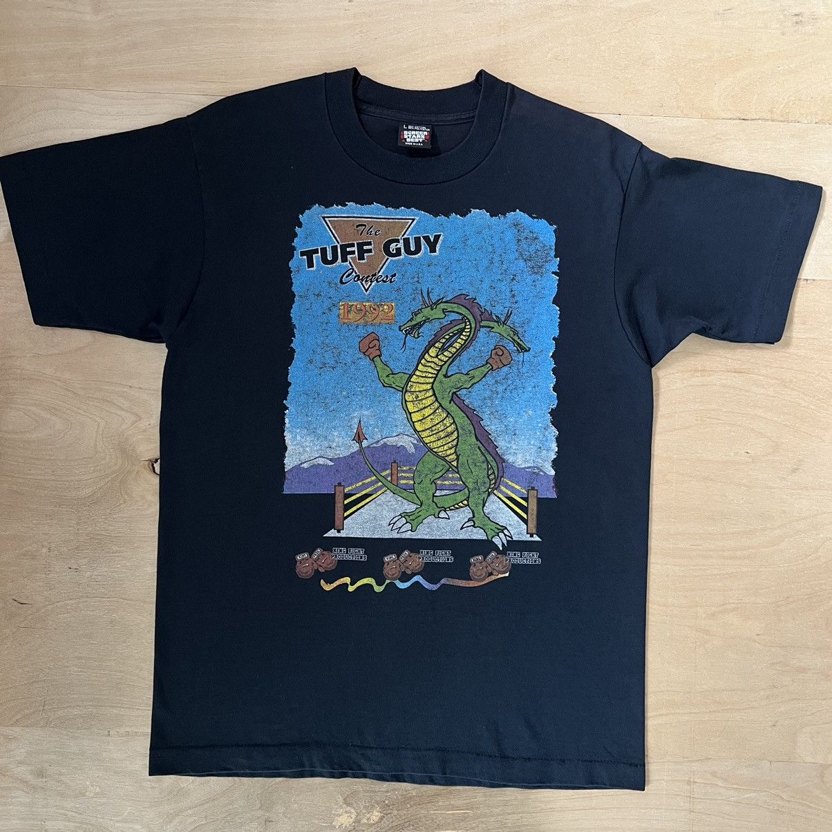 Vintage Vintage Tuff Guy Contest Shirt Black 90s Screen Stars Dragon ...