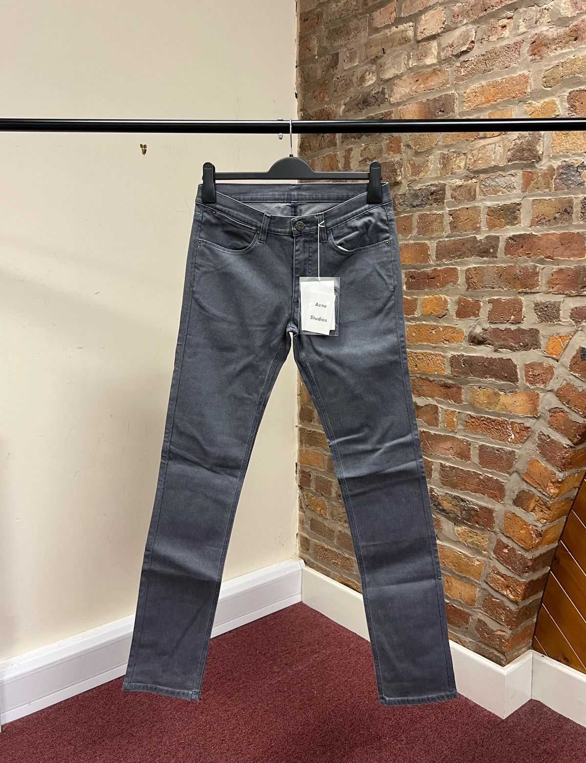 Acne Studios Max Dark Grey Denim Jeans | Grailed