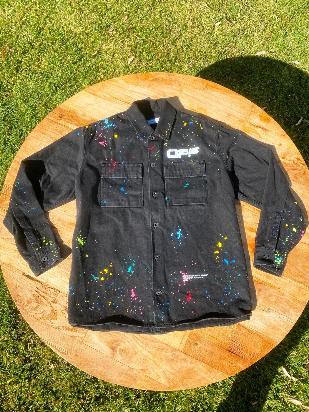 Off-White × Virgil Abloh Splatter Paint Denim Jacket | Grailed