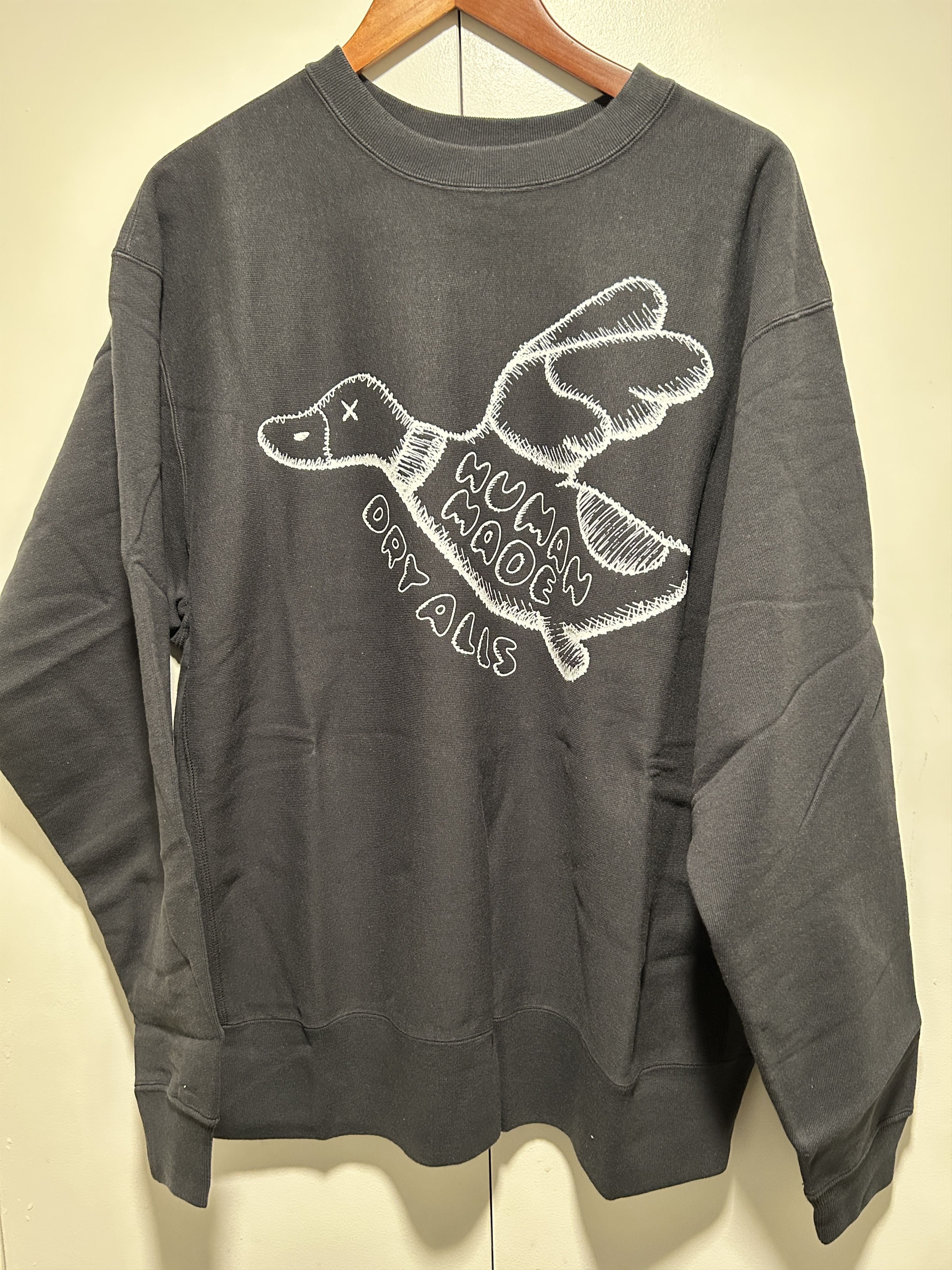Human Made Human Made × Kaws SWEATSHIRT KAWS #2 size XXL black Duck ...