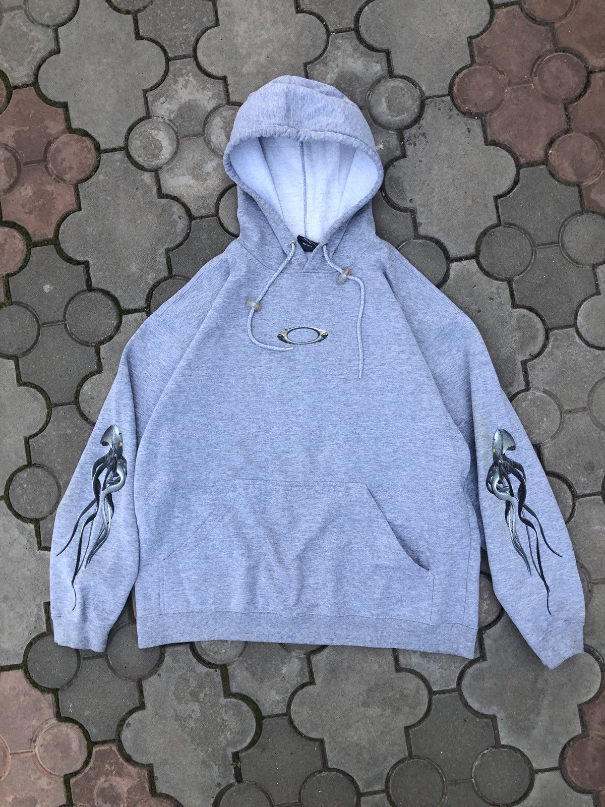 Oakley × Streetwear × Vintage Vintage Oakley Matrix Grey Hoodie Y2K ...