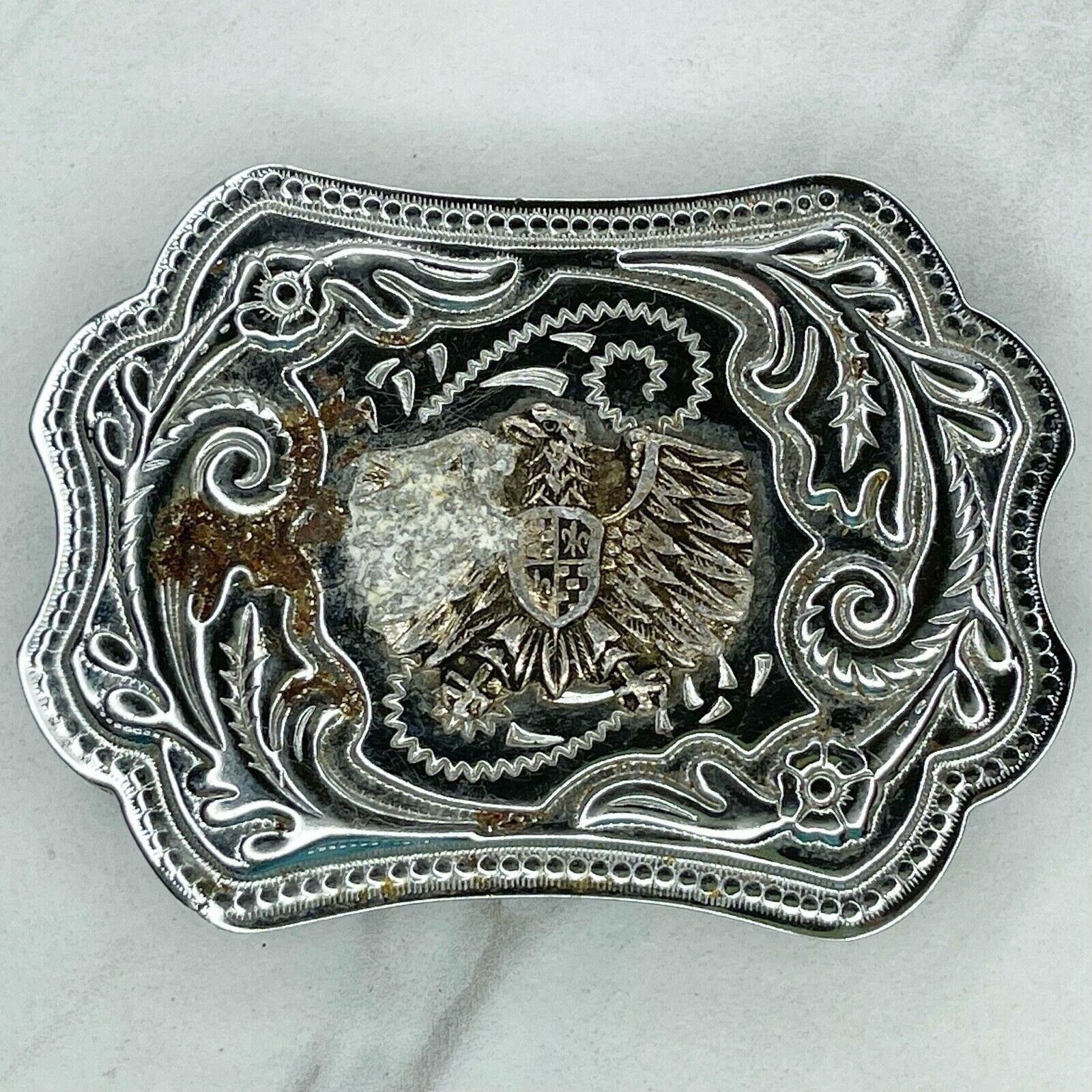 Vintage Gold and Silver Tone Vintage Phoenix Bird Crest Belt Buckle ...
