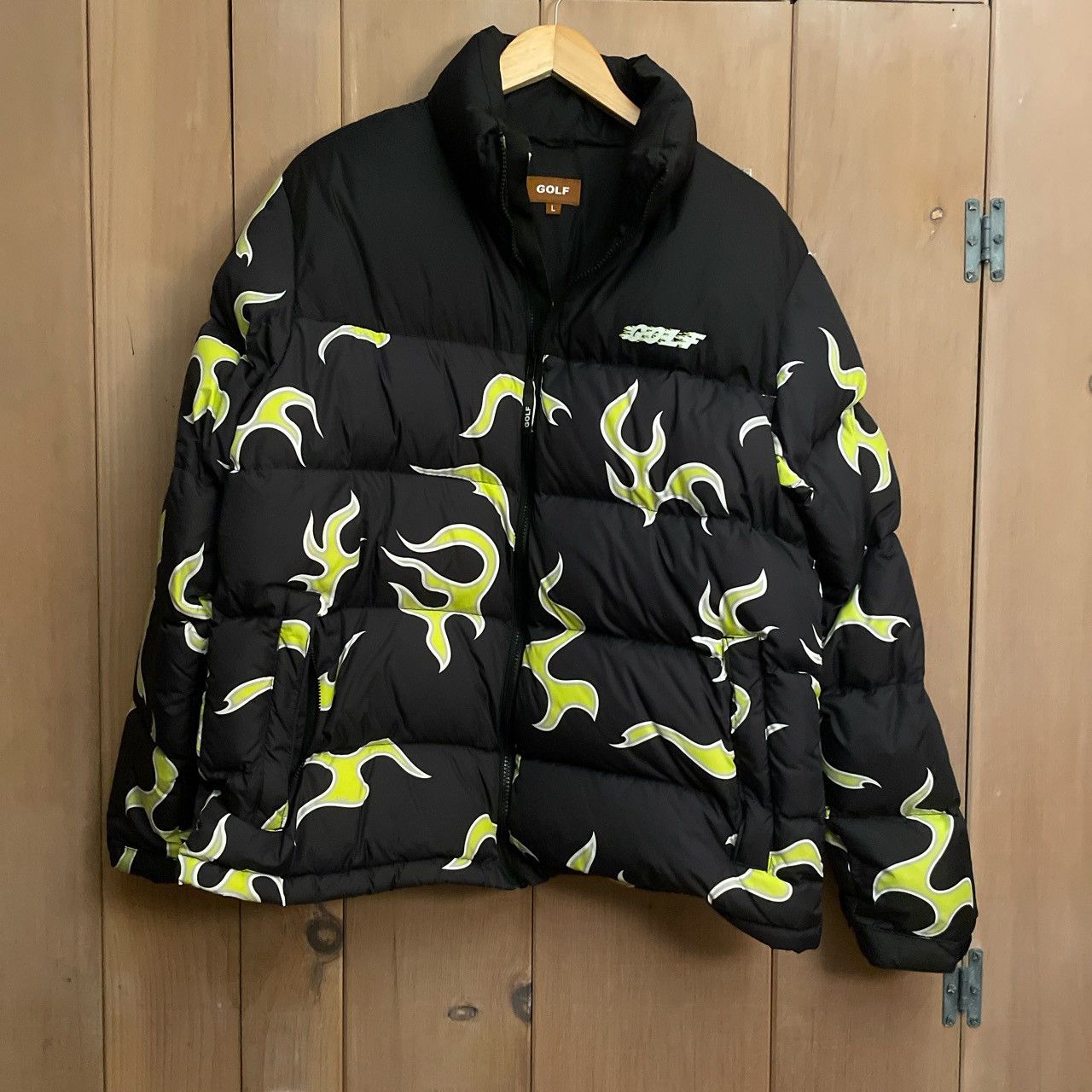 Golf Wang Golf wang black flame puffer jacket | Grailed