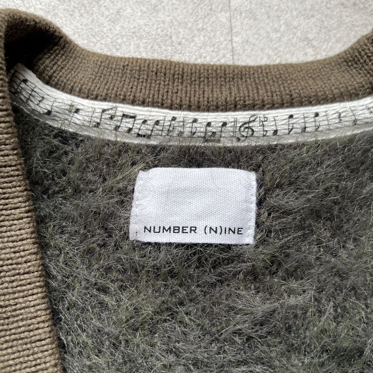 Number (N)ine Number Nine olive Leopard Fether Mohair knit cardigan ...