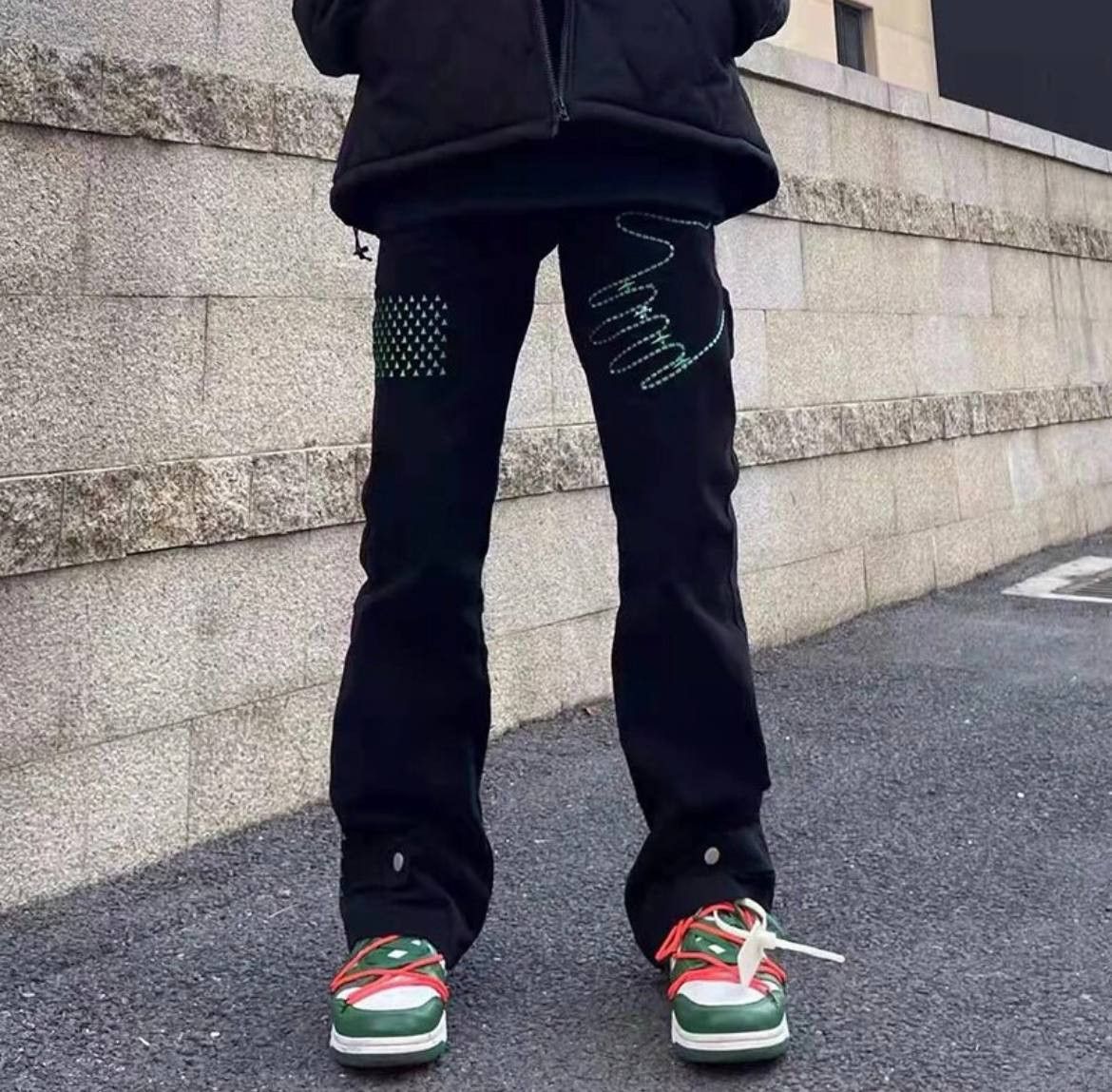 Avant Garde × Japanese Brand × Streetwear hand embroidery drain jeans ...