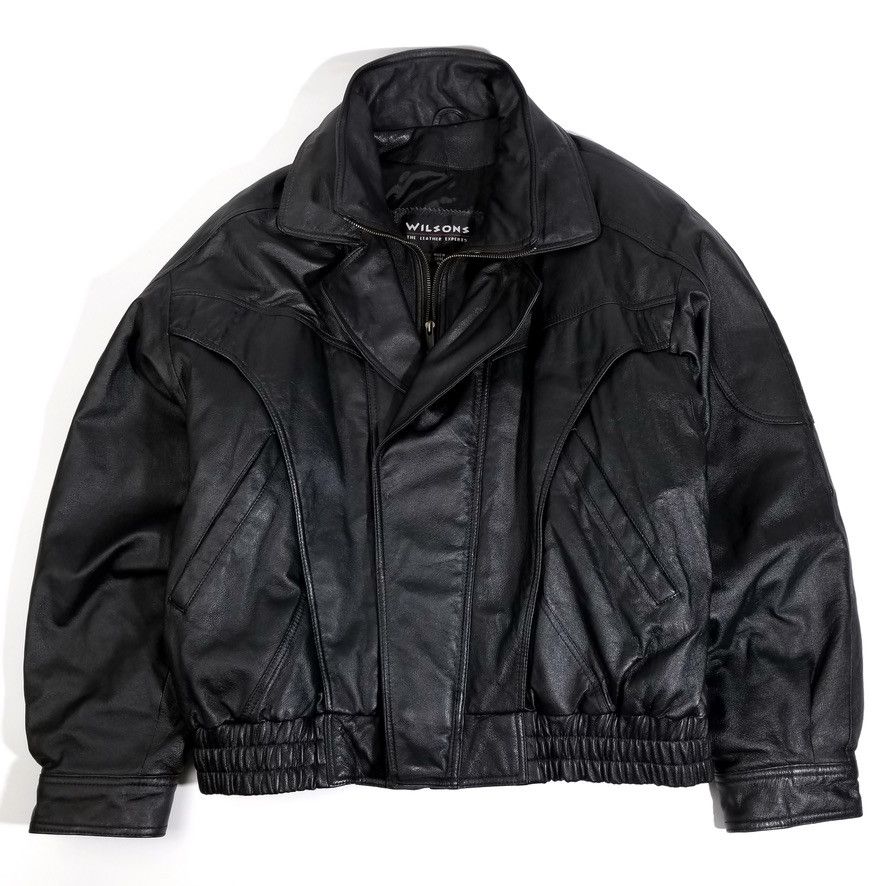 Wilsons Leather Wilsons Leather Black Moto Aviator Jacket | Grailed