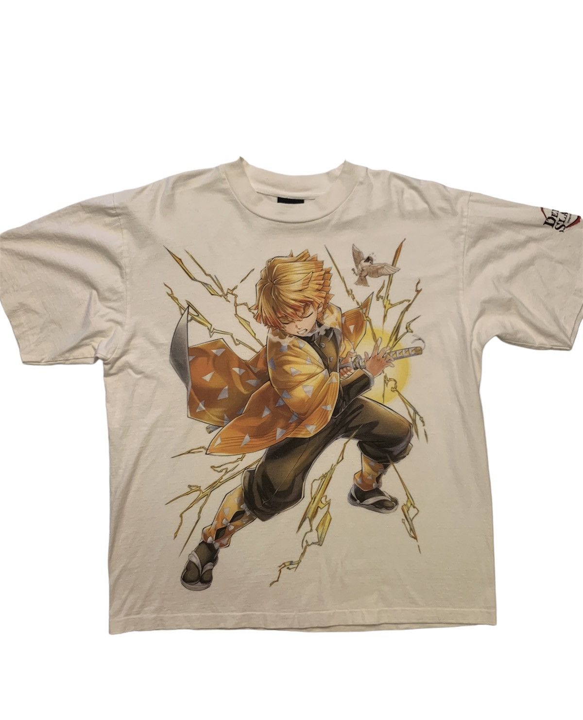 Vintage Demon Slayer Zenitsu bootleg graphic T-shirt Large | Grailed