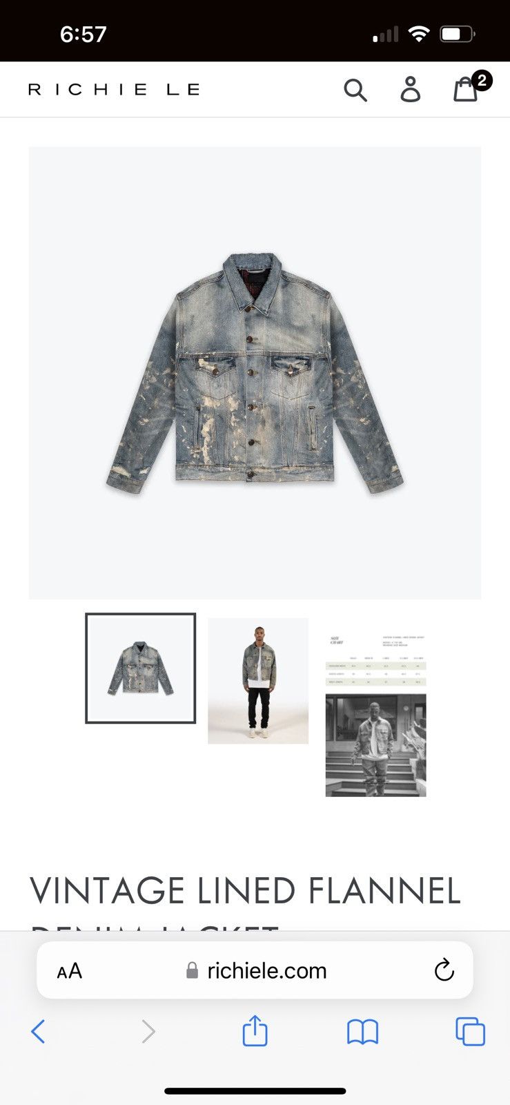 Richie Le Collection Richie Le Collection Lined Flannel Denim Jacket ...