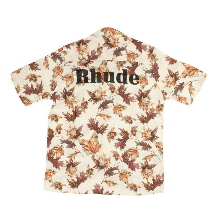 Rhude White Autumn Leaves Shirt Size S | Grailed