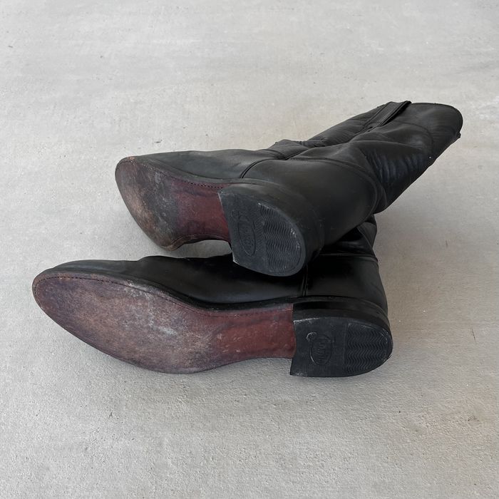 Justin Vintage Justin Style 3133 Black Leather Roper Boots | Grailed