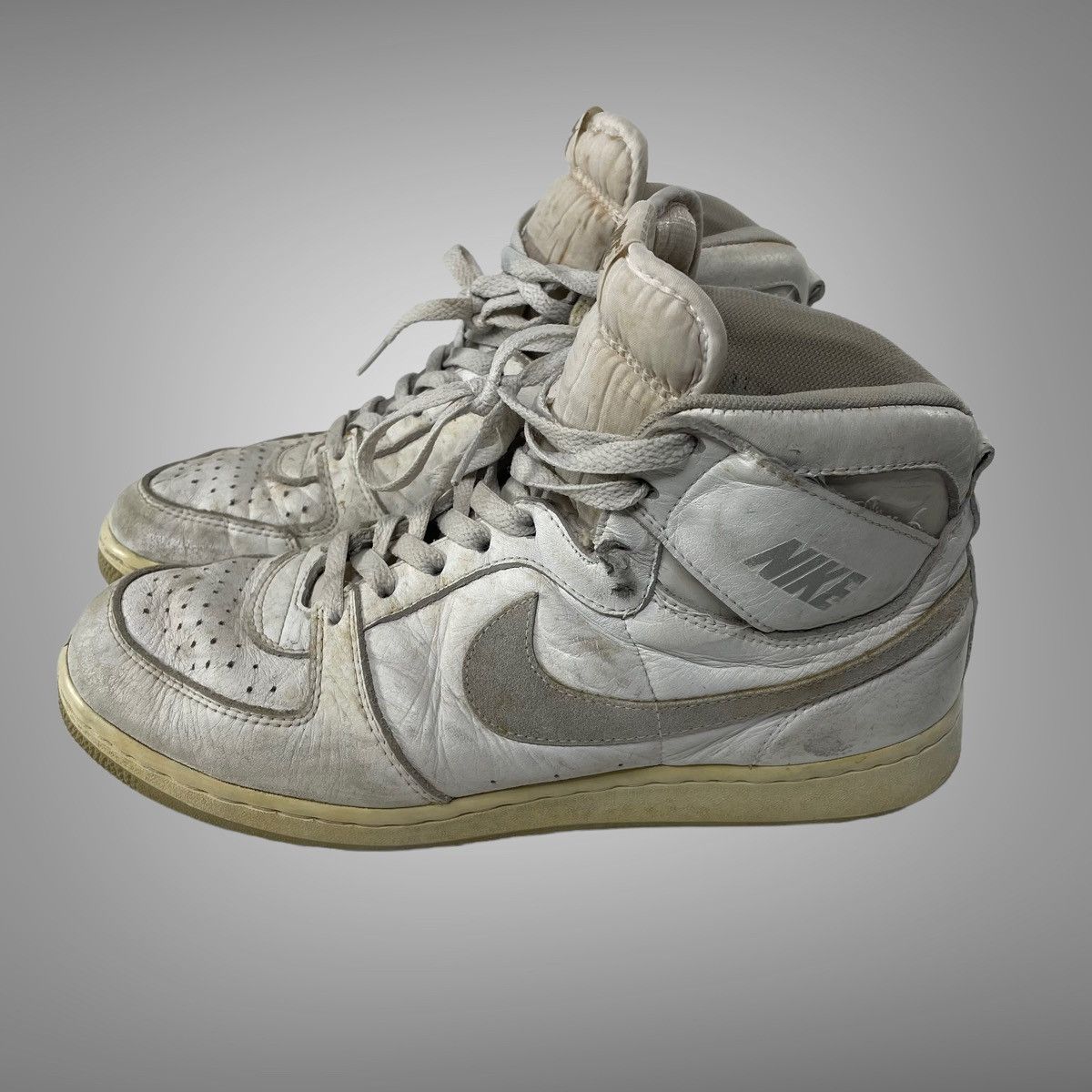 Nike Vintage 1986 Nike team convention neutral grey high tops | Grailed