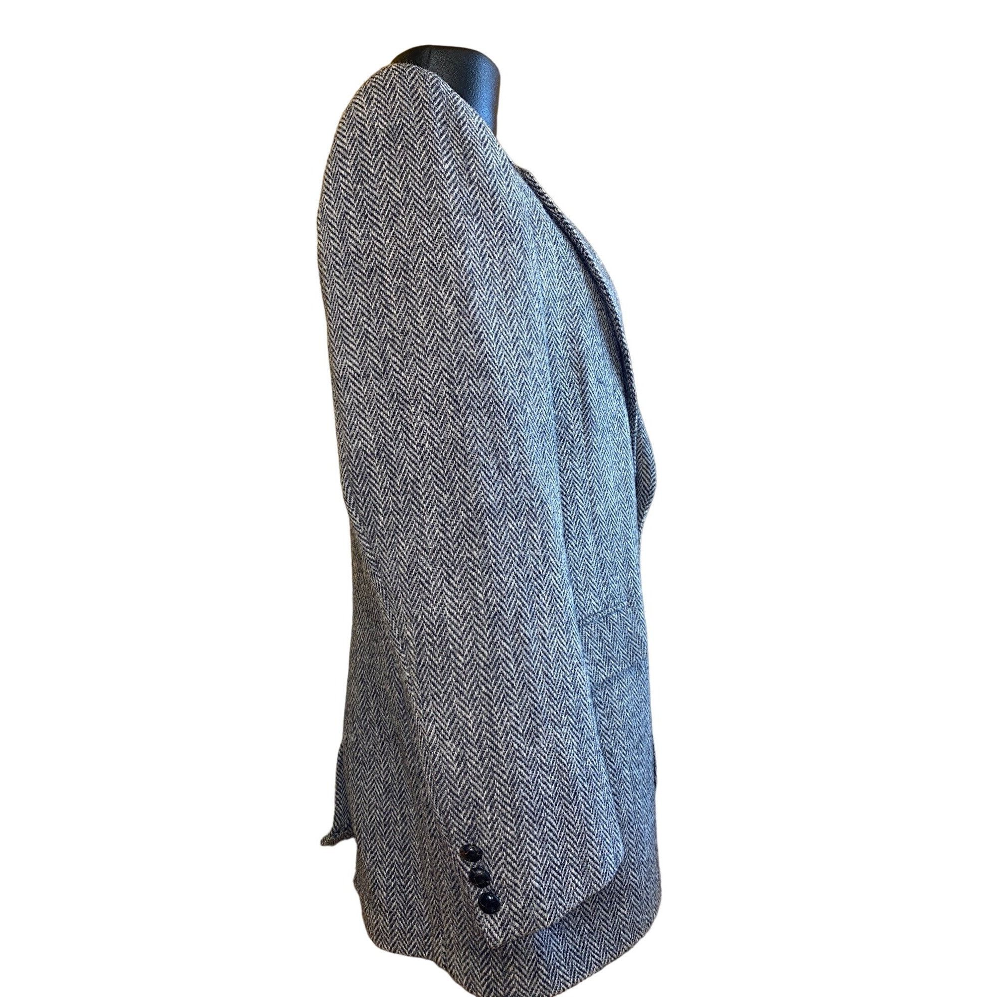 Harris Tweed Harris Tweed Blazer 44 Men Wool Gray Herringbone Single ...