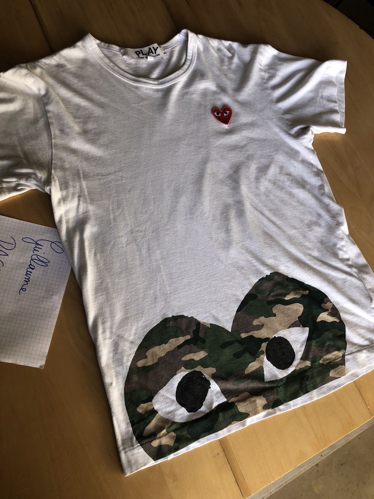 Comme Des Garcons Play CDG Camouflage Edge Heart T-Shirt | Grailed