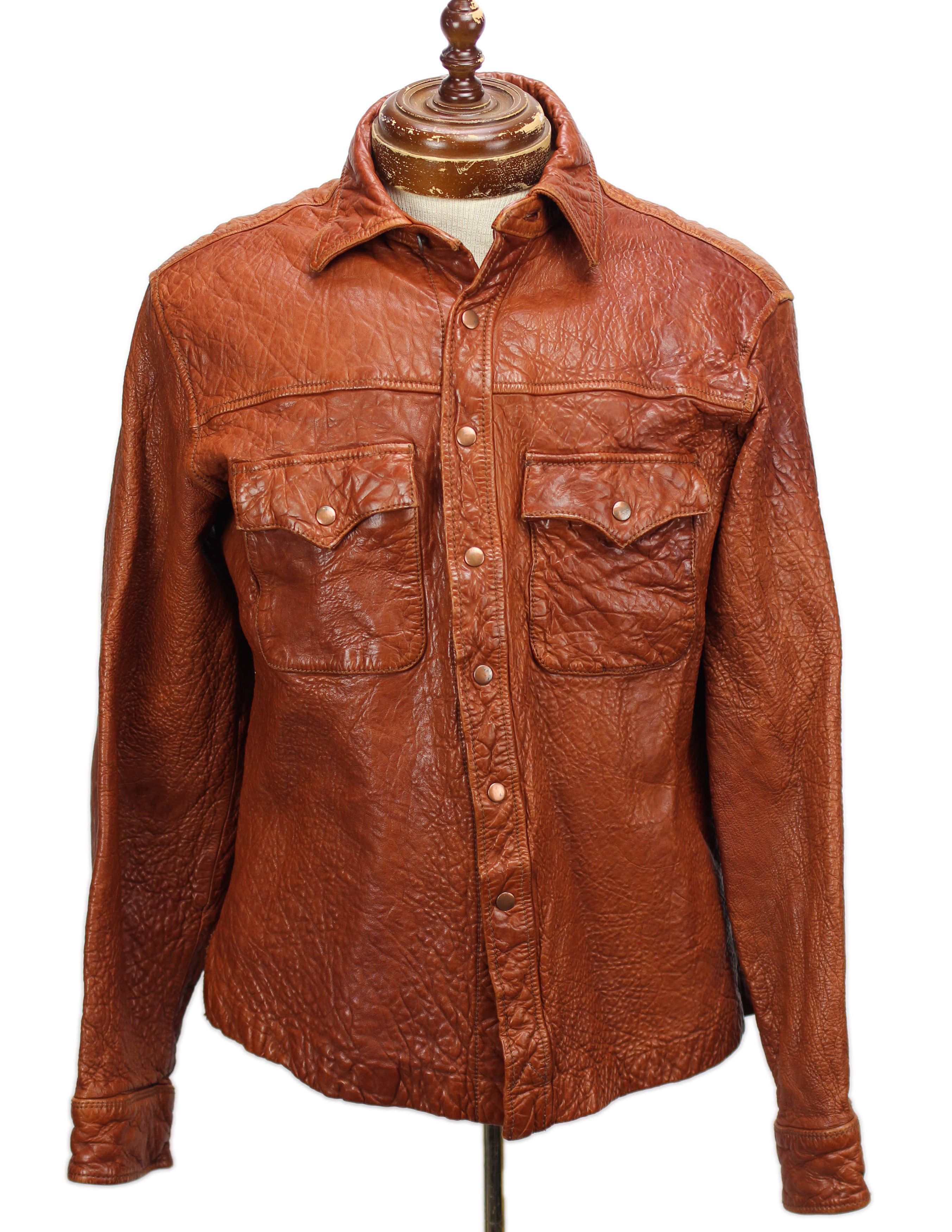 Jean Shop Water Buffalo Hide Leather Western Shirt Jacket | Grailed