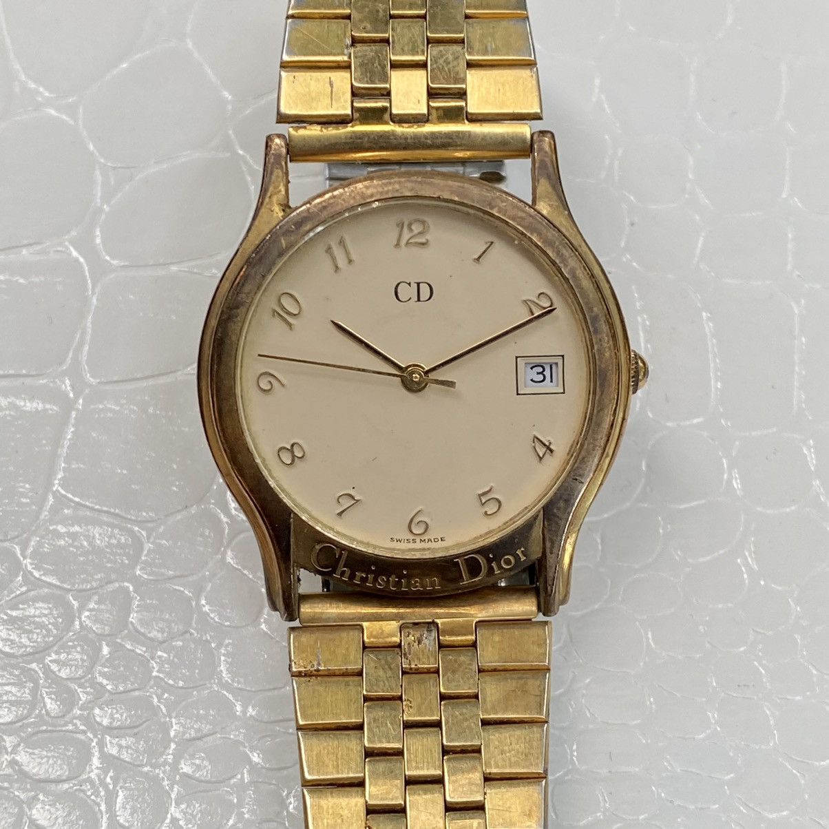Dior Dior Authentic Rare Swiss Made Big Men’s Gold Plated Watch | Grailed