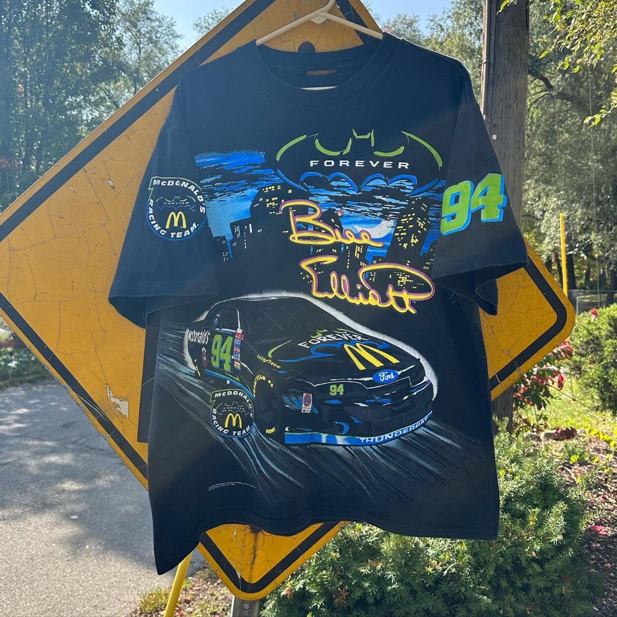 Vintage Rare Vintage 1995 Batman Nascar All Over Print Promo Tshirt ...
