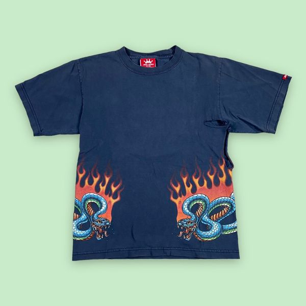Vintage Vintage JNCO Jeans snake Flame Wrap Around Graphic T-Shirt ...