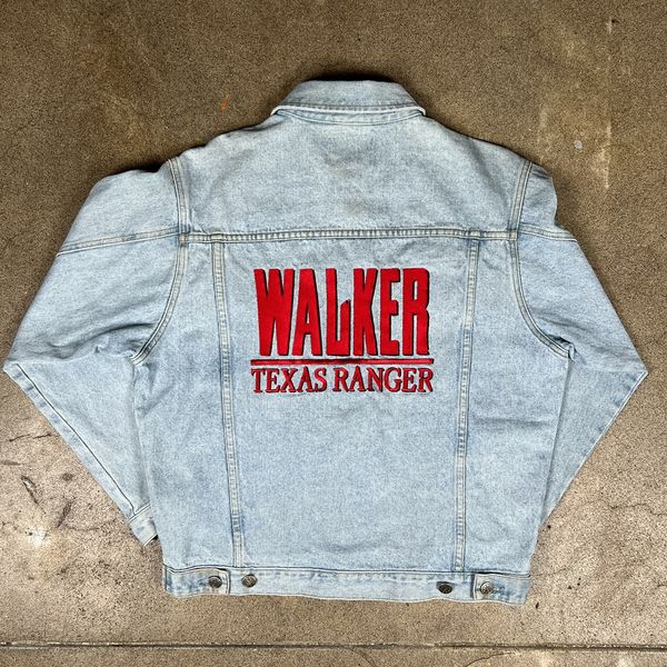 Vintage Super rare 90s walker Texas ranger cast and crew denim jacke ...
