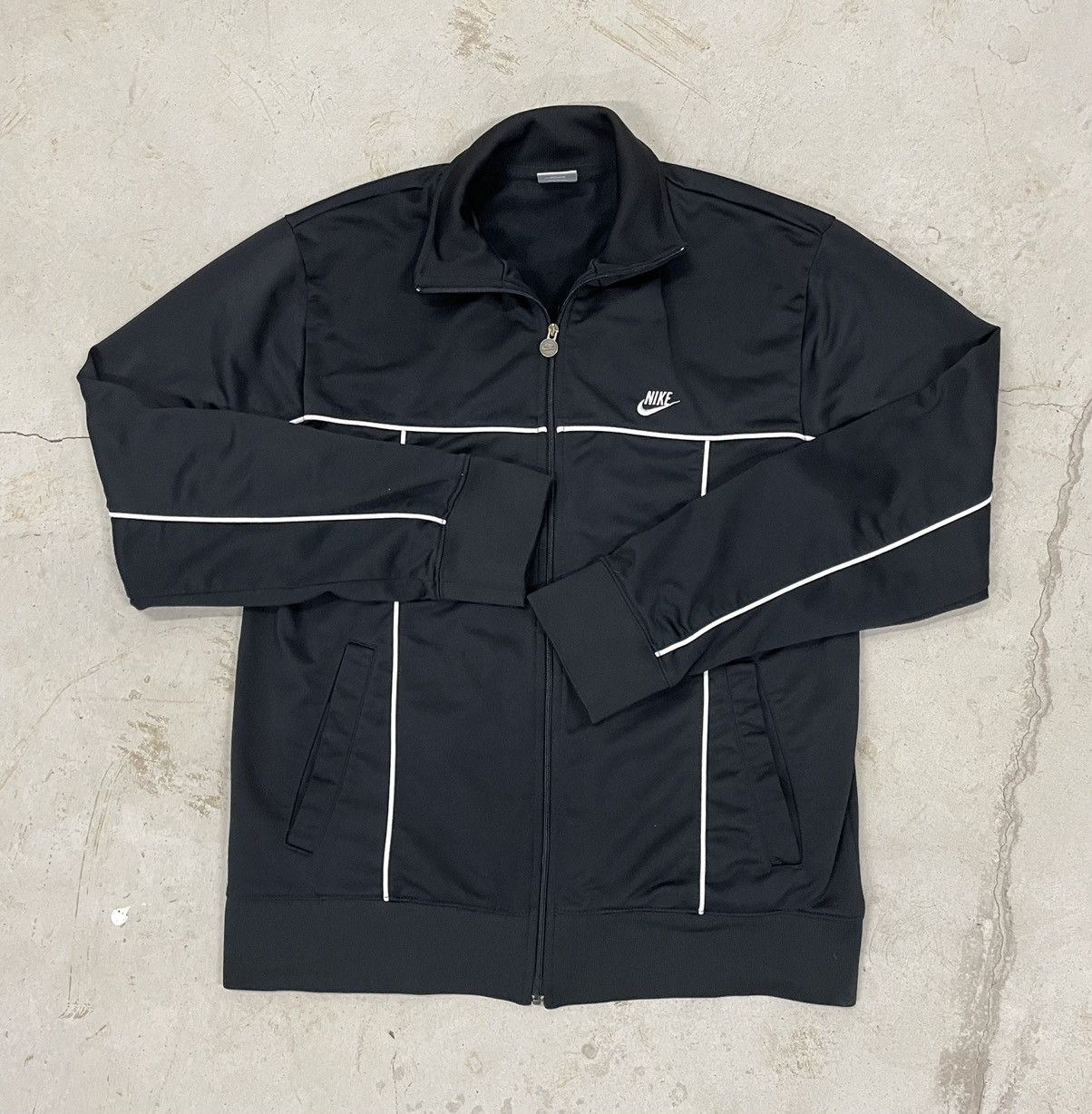 Nike × Vintage Vintage 2000s Classic Nike Zip-Up Track Jacket Black ...