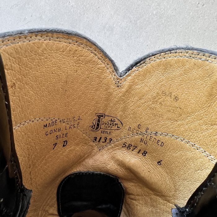 Vintage Vintage Justin Style 3133 Black Leather Roper Boots | Grailed