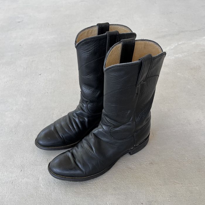 Vintage Vintage Justin Style 3133 Black Leather Roper Boots | Grailed
