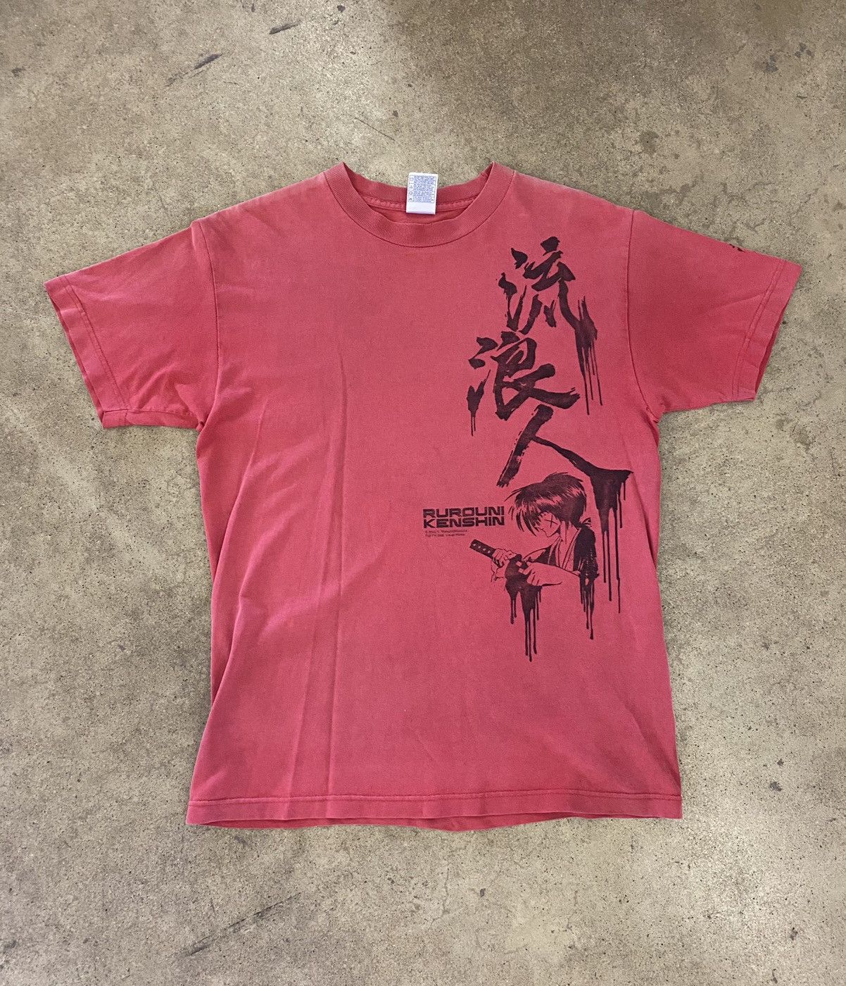 Vintage Vintage 2000s Rurouni Kenshin Samurai Anime Red T Shirt | Grailed