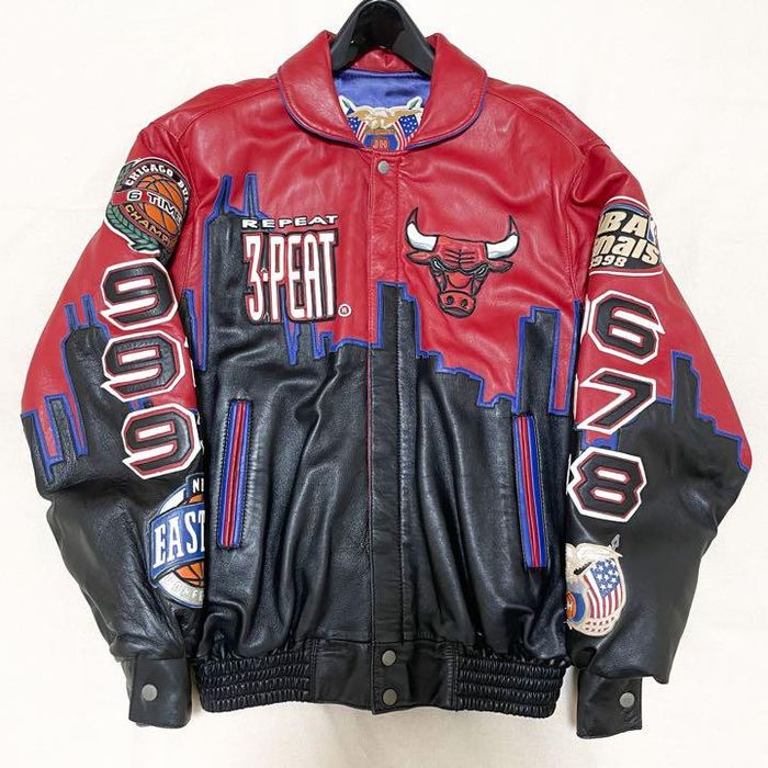 Jeff Hamilton Jeff Hamilton Chicago Bulls 3-peat Leather Jacket 1998 | Grailed