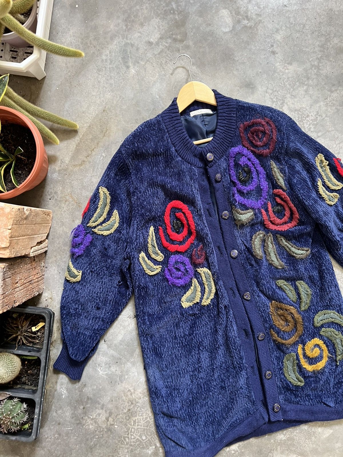 Japanese Brand Vintage Cable Knit Baggy Arts Quilted Cardigan | Grailed