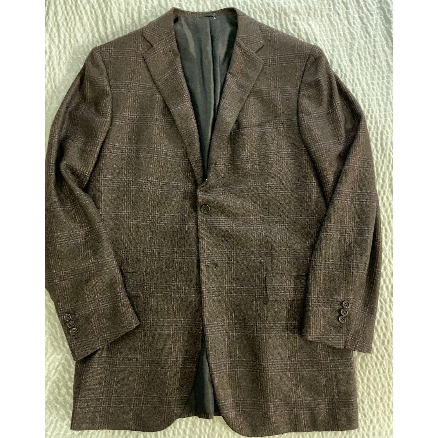 Kiton Kiton hand made in italy 3/2 Roll Subtle Check Pure Cashmere | Grailed