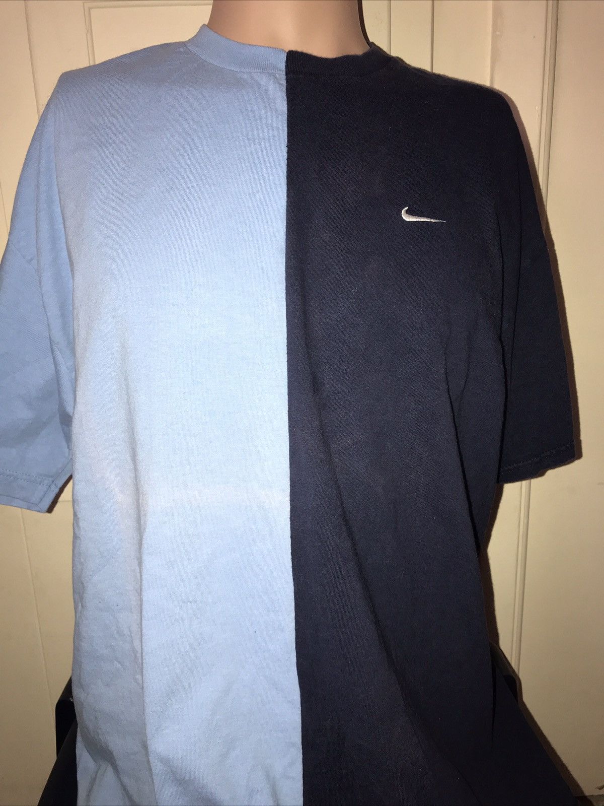 Nike Nike Custom/Reworked Two-Toned Blue Split Shirt | Grailed