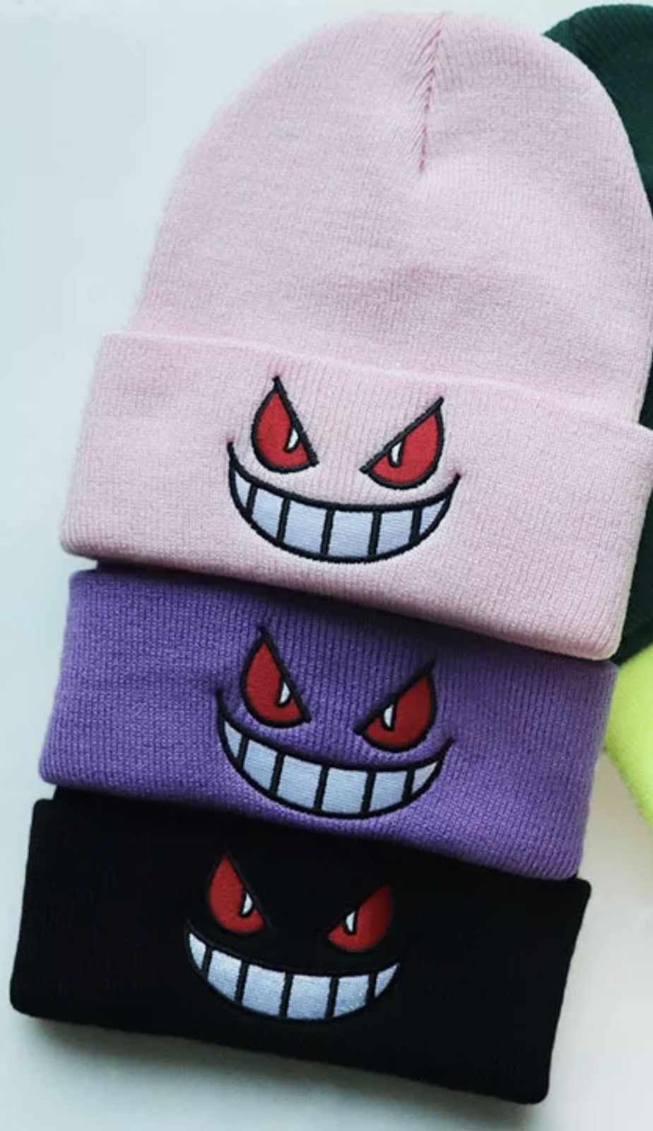 Hat Gengar Beanie Purple Anime Cap Pokemon Evolve Winter Hat | Grailed