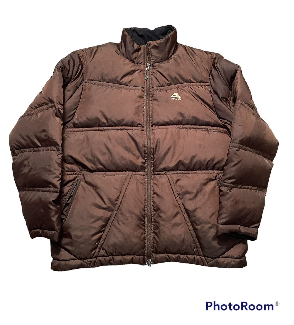 Nike × Nike ACG × Vintage Nike ACG goose down puffer jacket brown level 3 winter Large | Grailed