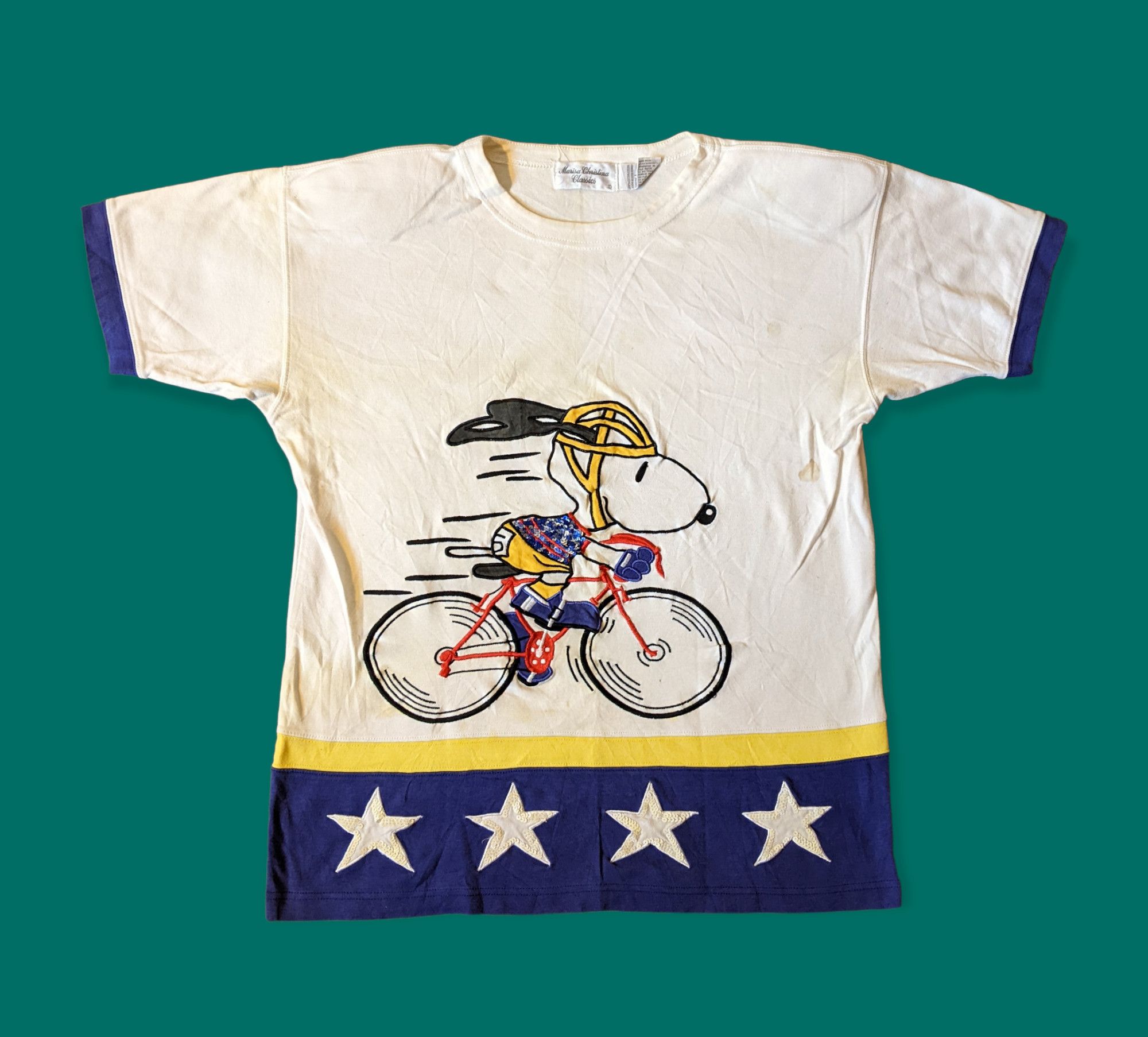 Vintage Vintage 70s/80s RARE Cycling Snoopy Classic Peanuts T-shirt ...