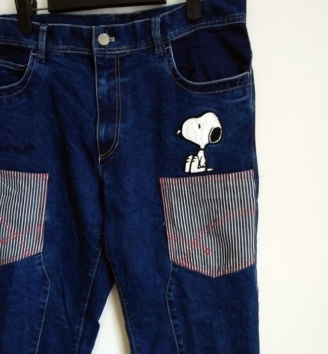 Peanuts JC CASTELBAJAC Snoopy Woodstock Peanut Cartoon Denim Jeans ...