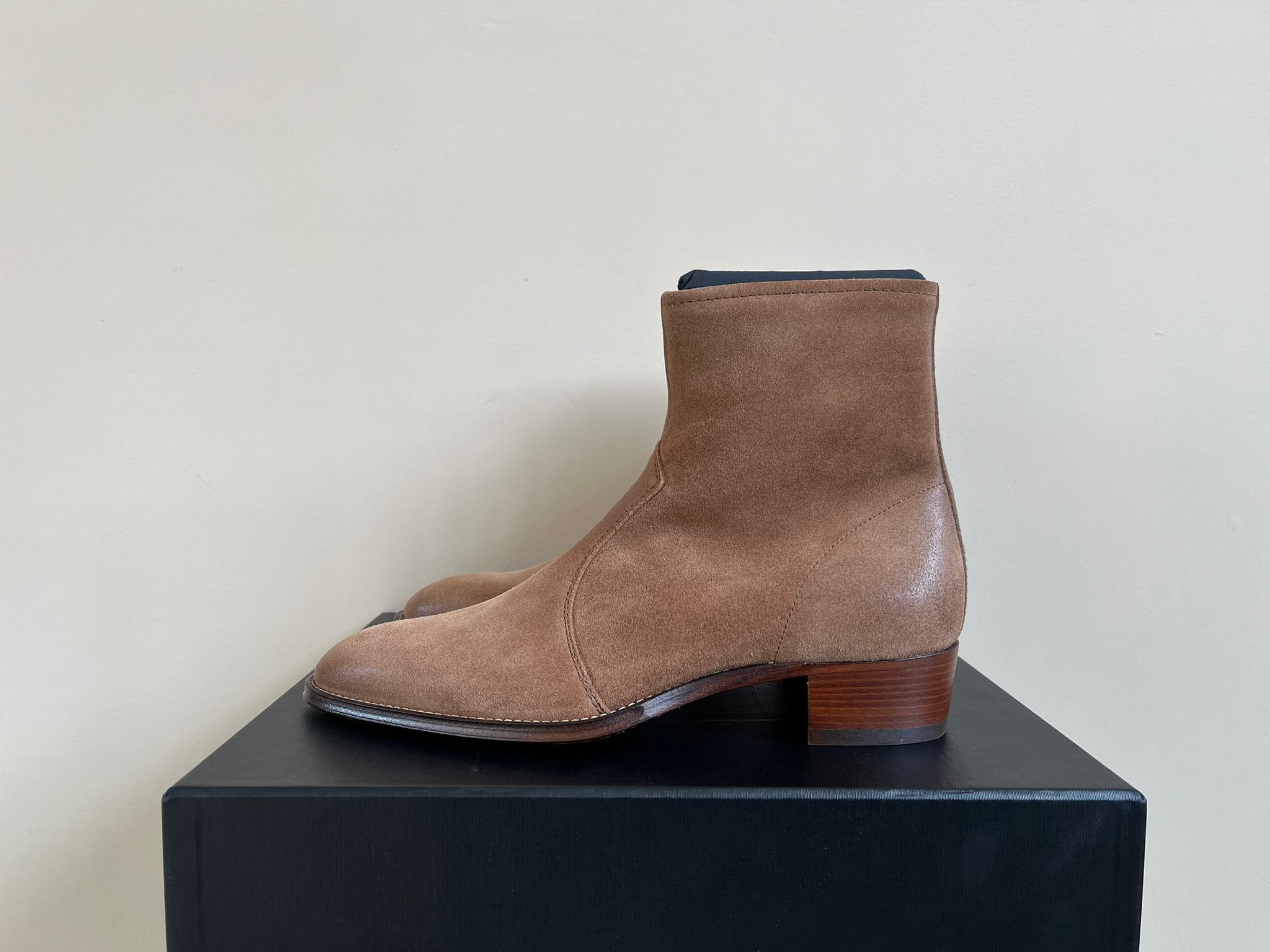 Saint Laurent Paris Wyatt 40 Zip Booties in Palude Color | Grailed