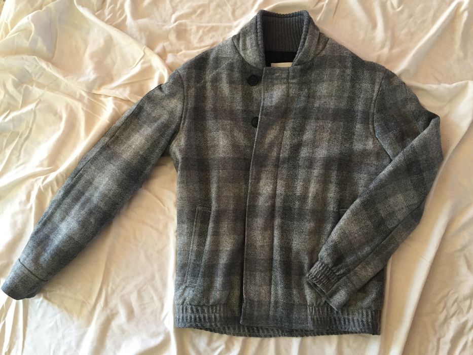 Stephan Schneider Grey check wool bomber | Grailed